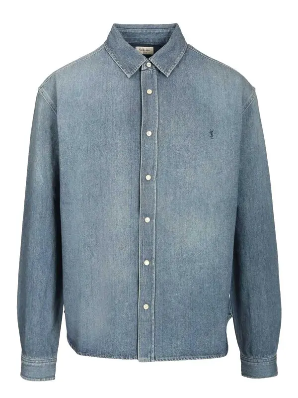 Saint Laurent Cassandre Denim Shirt - Blue