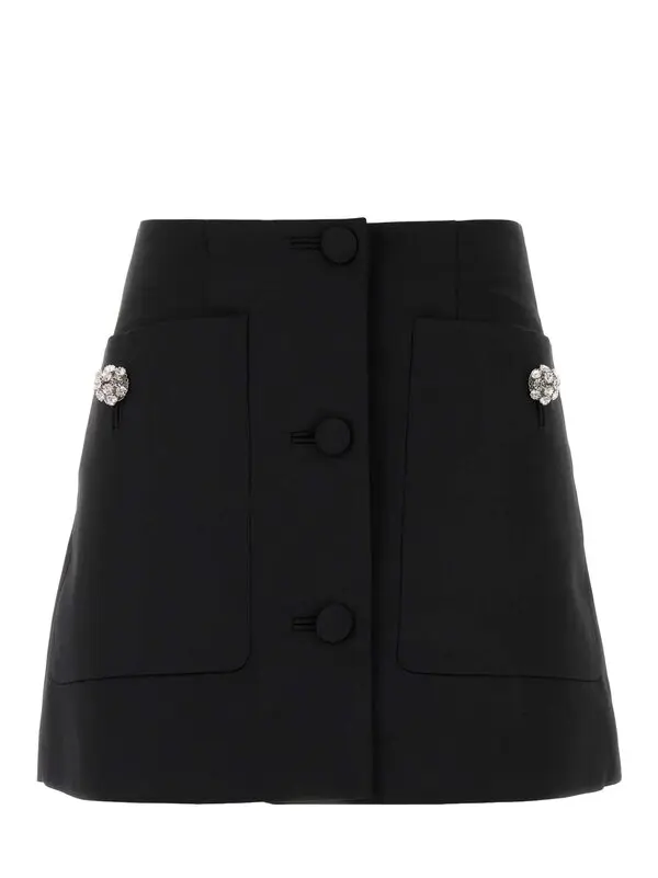 Prada Wool Mini Skirt - Black
