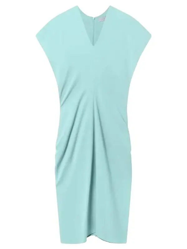 Stella McCartney Midi Dress With V-neck And Drape - Blue
