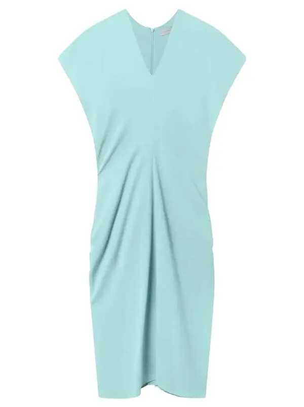 Stella McCartney Draped V-neck Midi Dress - Blue