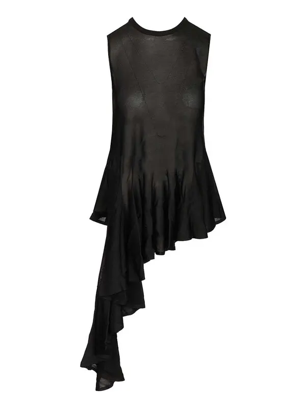 Alaïa Asymmetrical Top With Godet - Black