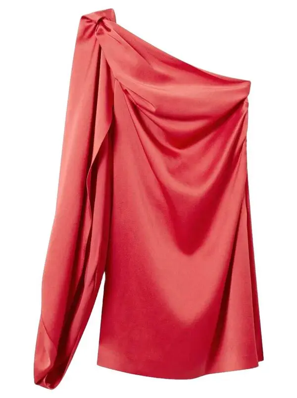 Stella McCartney Satin One-shoulder Dress - Red