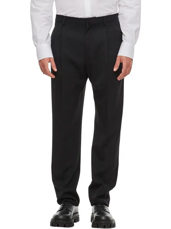 LANVIN Straight Leg Wool Trousers - Multicolor