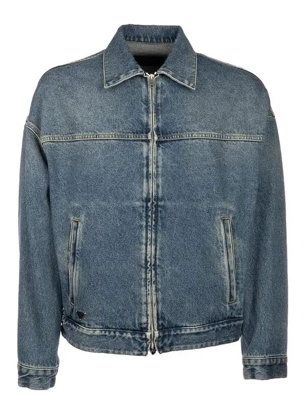 Prada Denim Zip Up Jacket - Multicolor