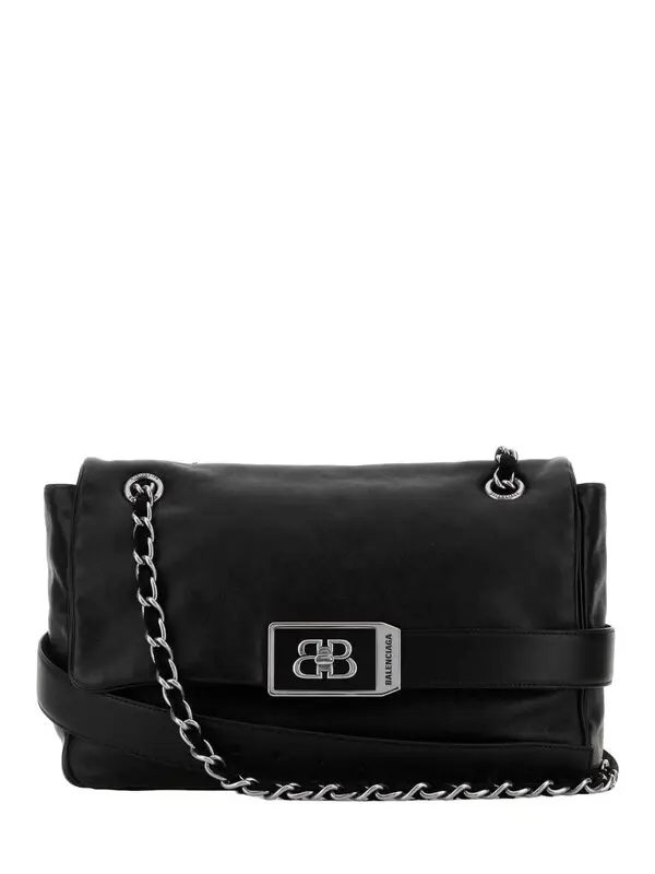 Balenciaga Leather Shoulder Bag - Black