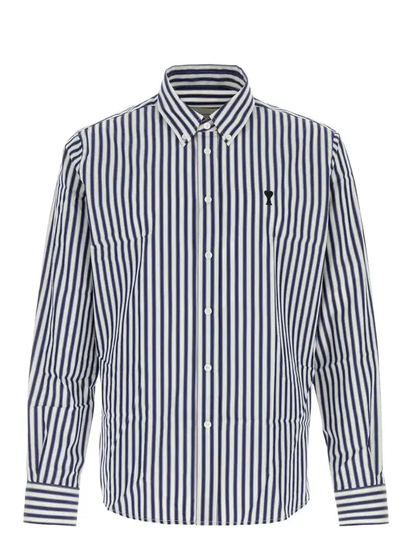 AMI Paris Embroidered Poplin Shirt - Multicolor