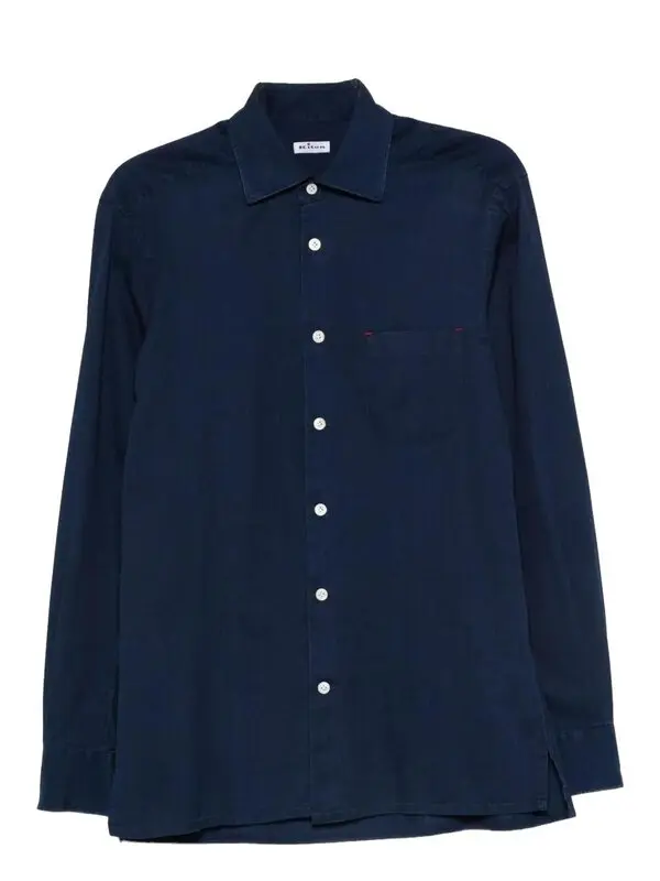 Kiton Long Sleeve Button Down Shirt - Blue