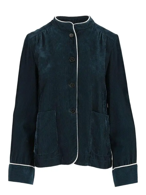 FORTE_FORTE Striped Jade Jacket - Green