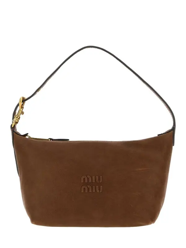 Miu Miu Brow Leather Handbag - Brown
