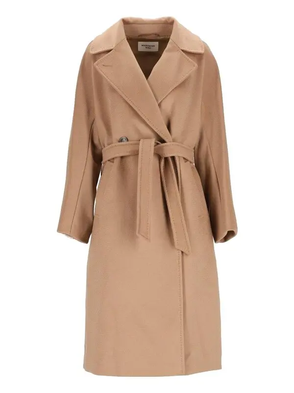 Max Mara Resina Drap Wool Long Coat Double Breast - Cream