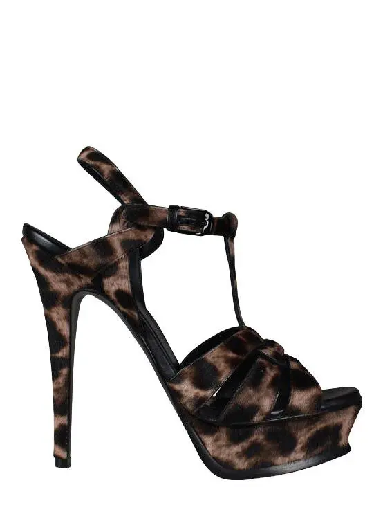 Saint Laurent Tribute Sandals - Brown