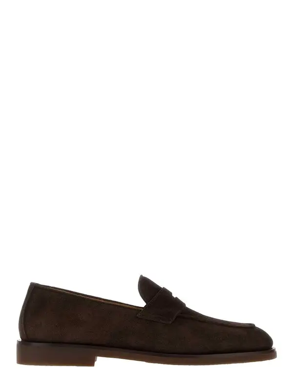 Brunello Cucinelli Dark Suede Loafers - Brown