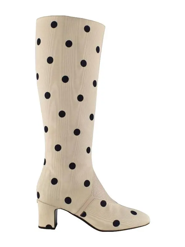 Valentino Garavani Equivoque Polka Dot Boots - Cream