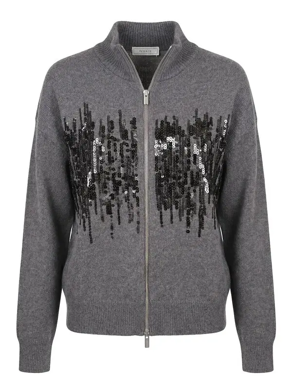 Peserico Wool Zip Up Sweater - Multicolor