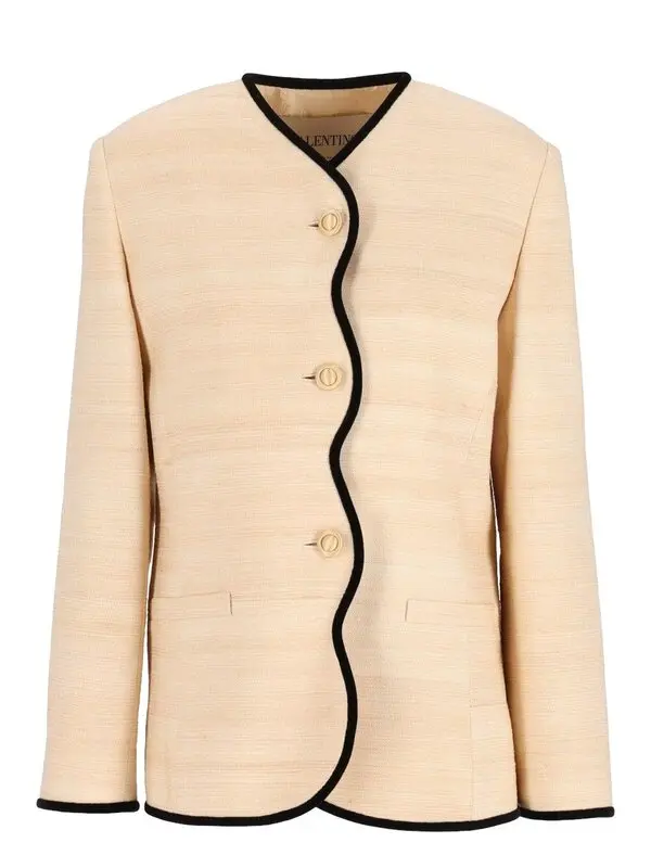Valentino Garavani Silk And Linen Blazer - White