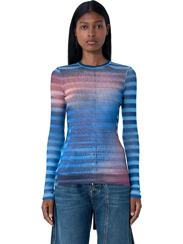 JEAN PAUL GAULTIER Air Mesh Top - Blue