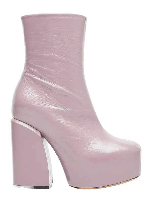 Dries Van Noten Platform Heel Leather Boots - Multicolor