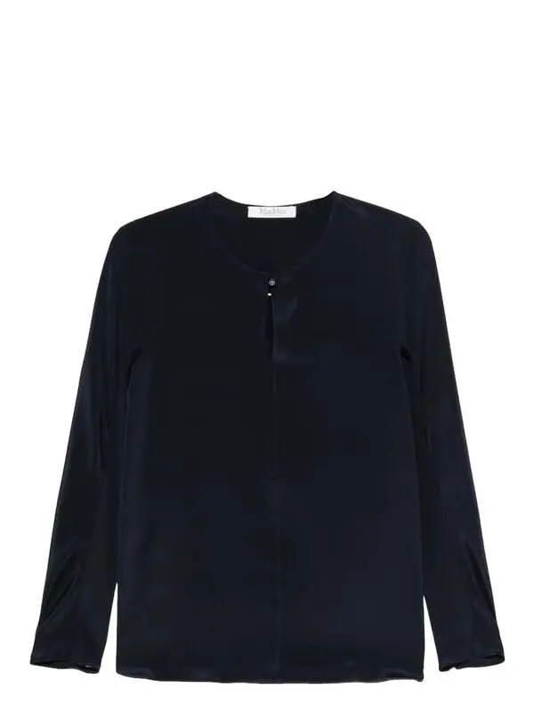 Max Mara Long Sleeve Round Neck Blouse - Blue