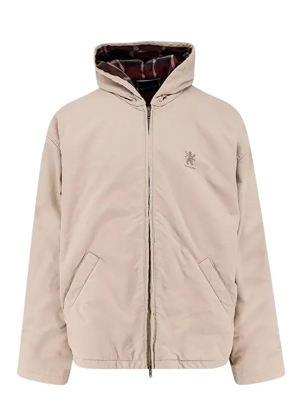 Balenciaga Cotton Blend Jacket With Embroidered Logo On The Front - Multicolor
