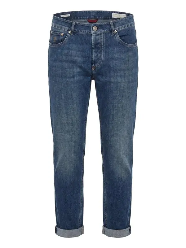 Brunello Cucinelli Cotton Mid-rise Straight Jeans - Multicolor
