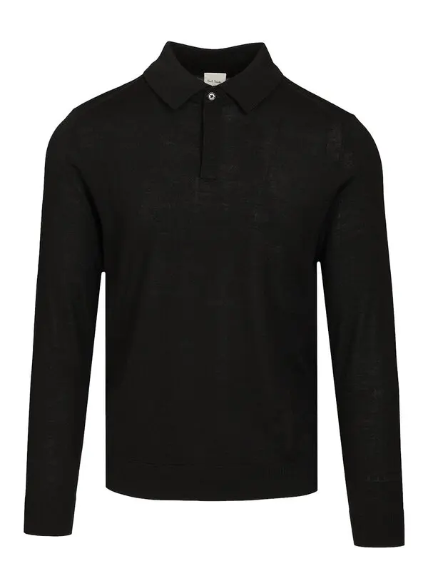 Paul Smith Long-sleeved Polo Shirt - Black