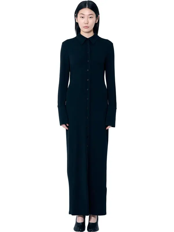Sportmax Crepe Jersey Shirt Dress - Black