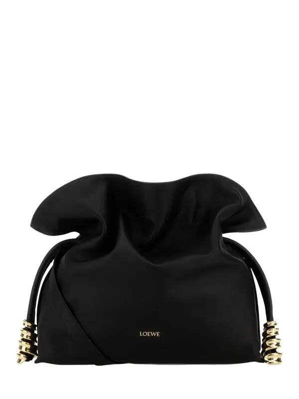 Loewe Leather Medium Coil Flamenco Clutch - Black