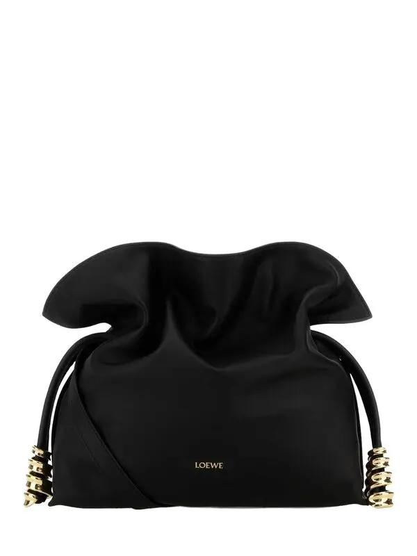 Loewe Leather Medium Coil Flamenco Clutch - Black