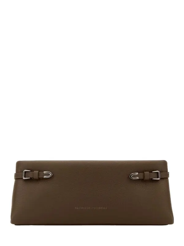 Brunello Cucinelli Mud Leather Clutch - Brown