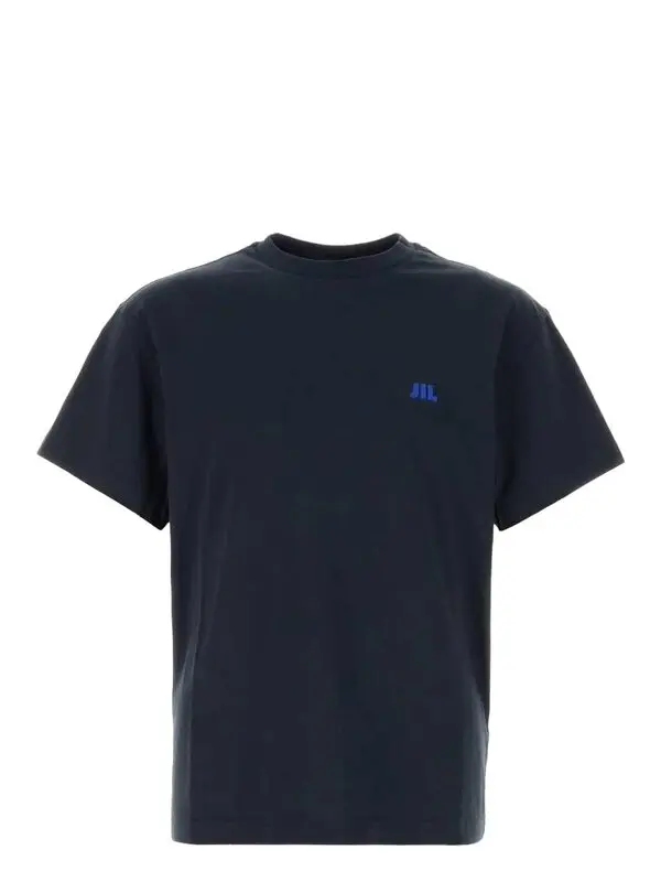 JIL SANDER T-shirt With Embroidered Logo - Black