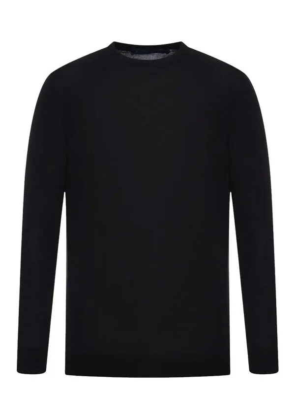 Kiton Crew Neck Wool Sweater - Black