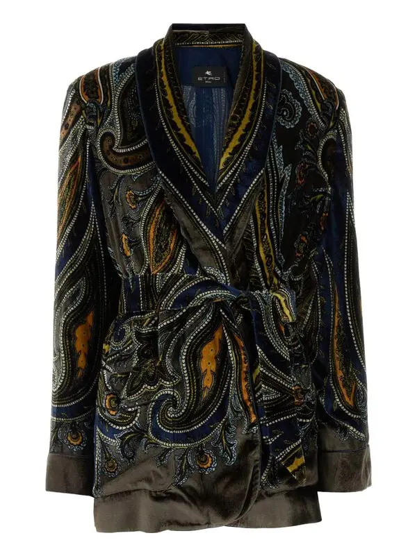 Etro Paisley Velvet Smoking Jacket - Multicolor