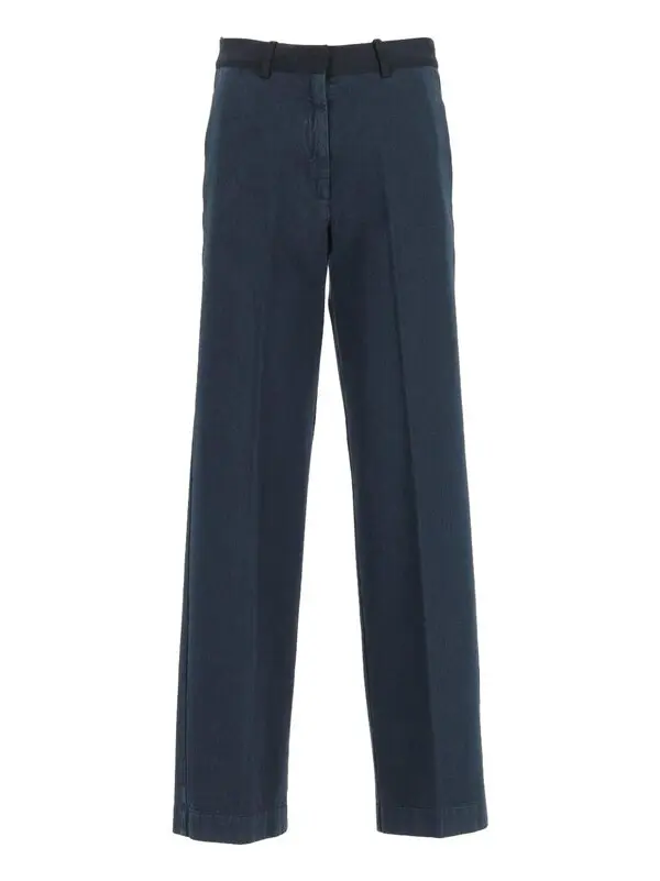 FORTE_FORTE Wide Leg Chino Trousers - Blue