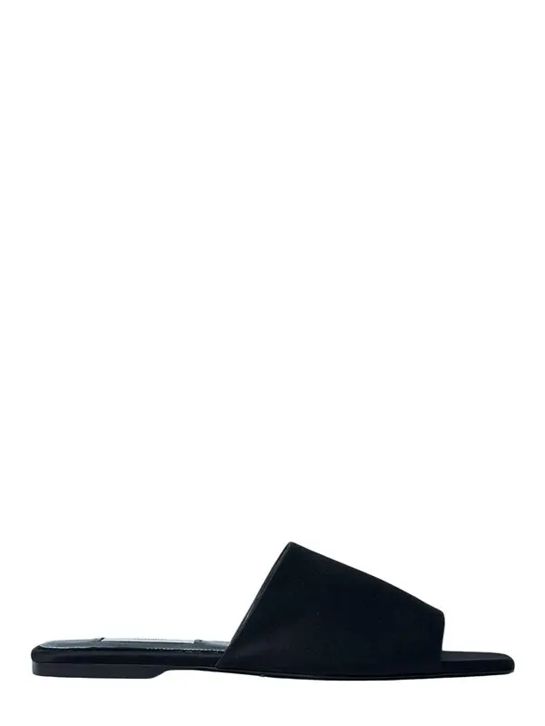 TOTEME Satin Bandeau Slides - Black