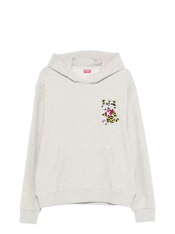 Kenzo Tiger Motif Hoodie - Gray