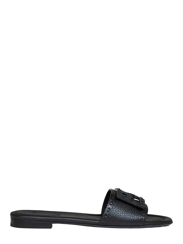 Fendi Leather Baguette Slides - Multicolor