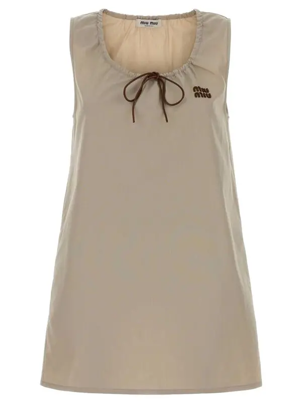 Miu Miu Cotton Mini Dress - Brown