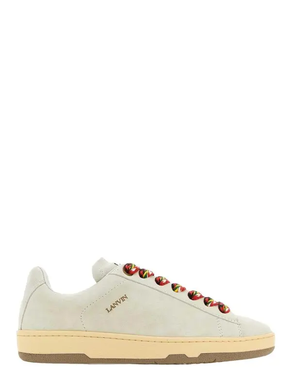LANVIN Suede Lite Curb Sneakers - White
