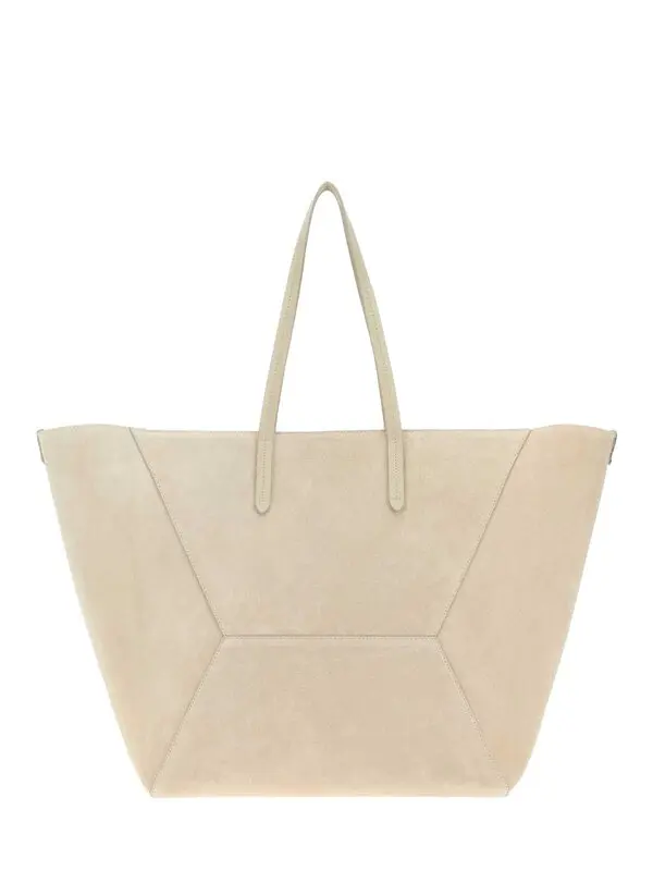 Brunello Cucinelli Sand Suede Shopping Bag - Brown