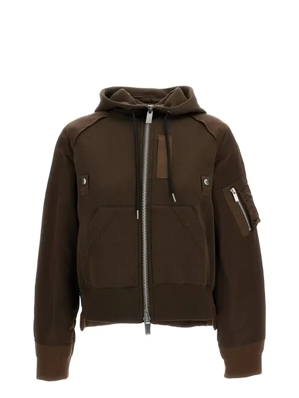 Sacai Sponge Sweat X Nylon Twill Hoodie - Multicolor