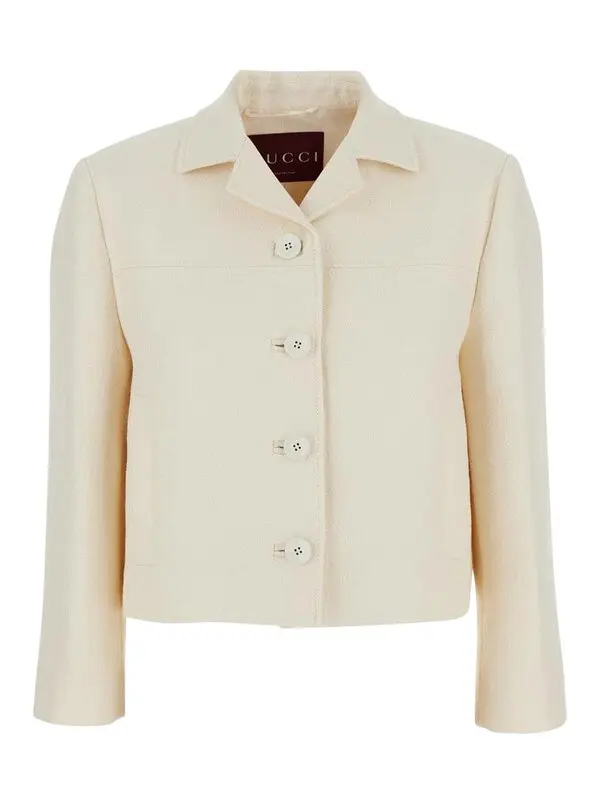 Gucci Gg Canvas Notched Lapel Jacket - Multicolor