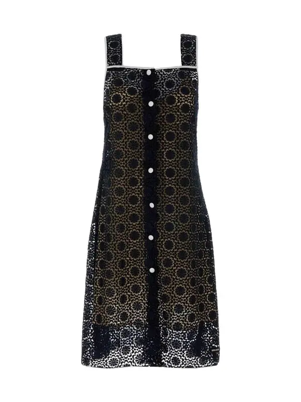 Miu Miu Midnight Macrame Lace Dress - Blue