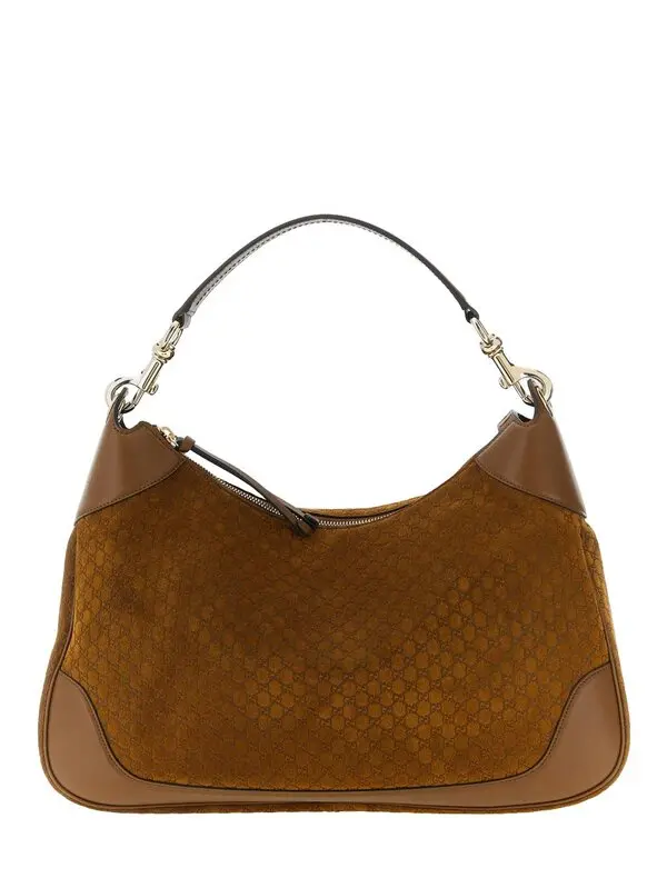 Gucci Suede Hobo Bag - Brown