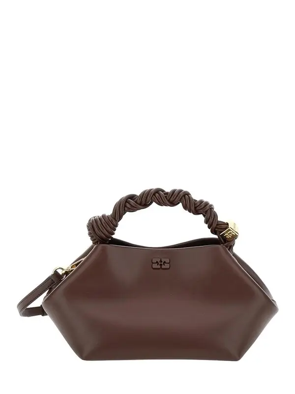 GANNI Leather Handbag With Butterfly Logo - Multicolor