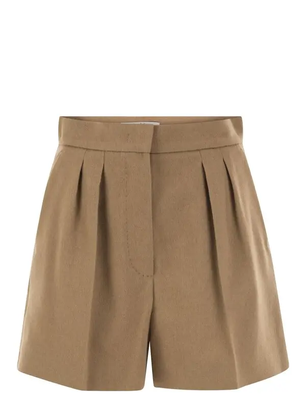 Max Mara Tailored Camel Hair Shorts - Brown