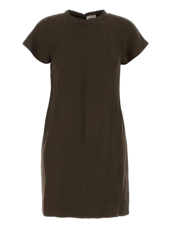 Brunello Cucinelli Viscose Blend Dress - Brown