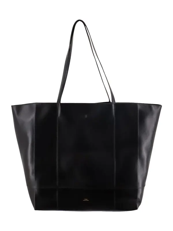 TOTEME Leather Shoulder Bag - Black