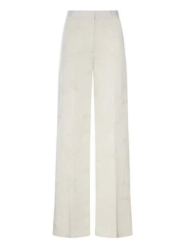 FORTE_FORTE Wide-leg Jacquard Trousers - Cream