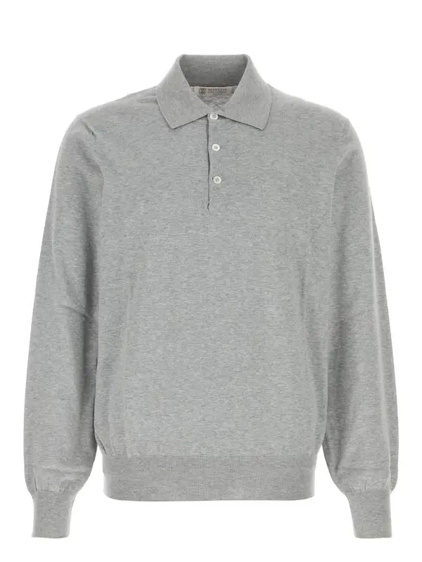 Brunello Cucinelli Grey Cotton Polo Shirt - Gray