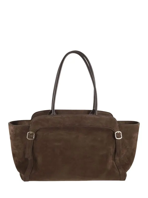 Santoni Suede Shoulder Bag - Brown